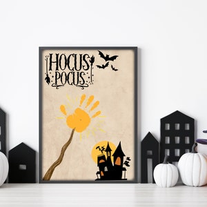 Hocus Pocus Handprint Art Craft, Witch Broom Stick Handprint Craft ...