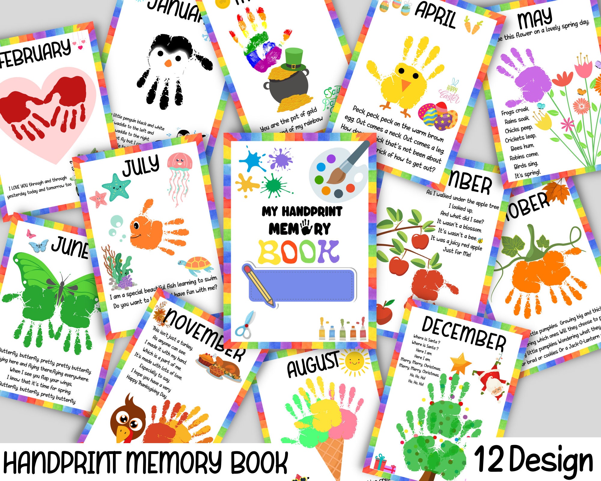 Memory Book Handprint Craft Preschool Handprint Activity - Etsy Australia