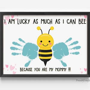 Mothers Day Handprint Art Craft, Handprint Footprint Mother Day Bee ...