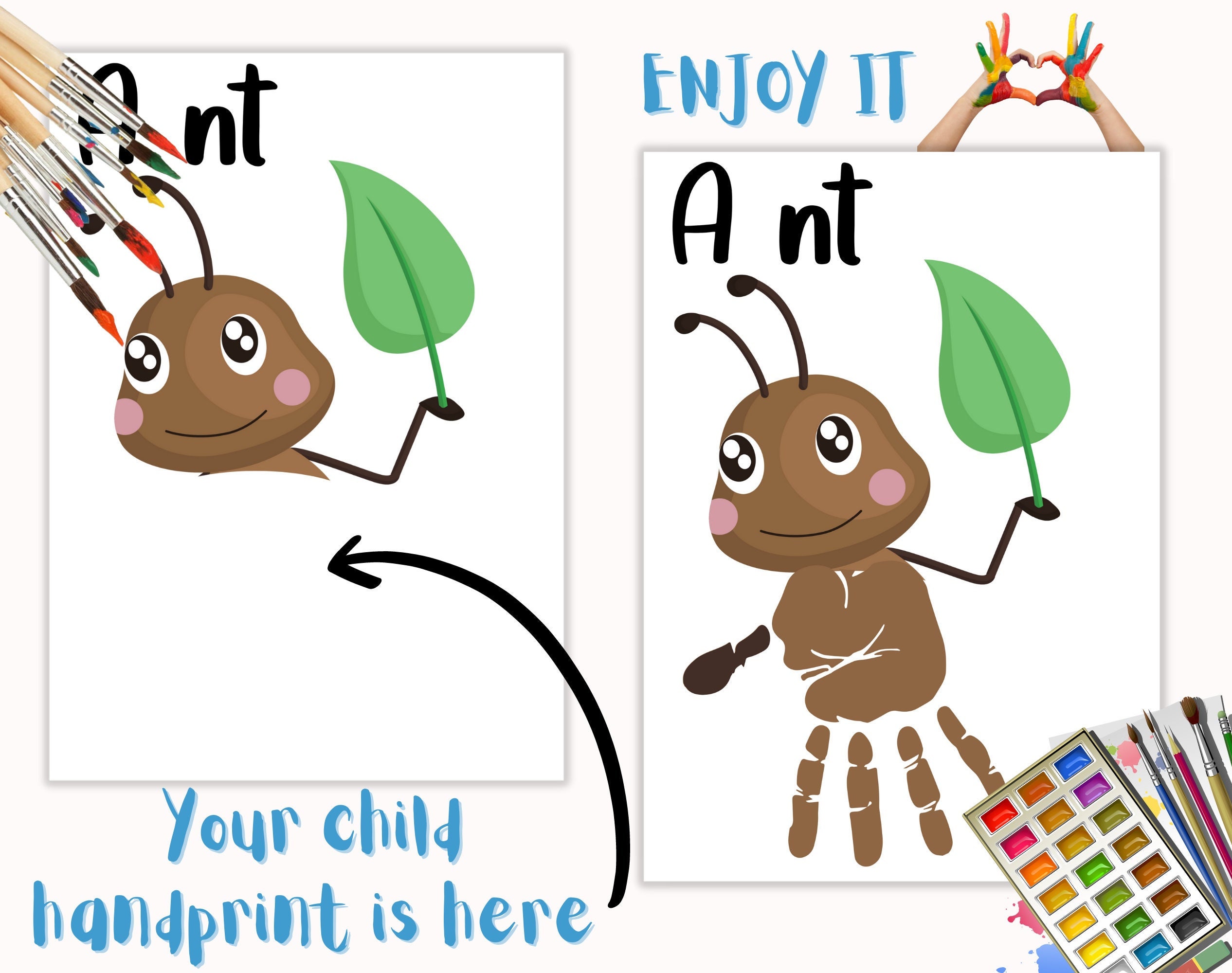 Alphabet Handprint Art Printable Craft, My Handprint Footprint Book ...