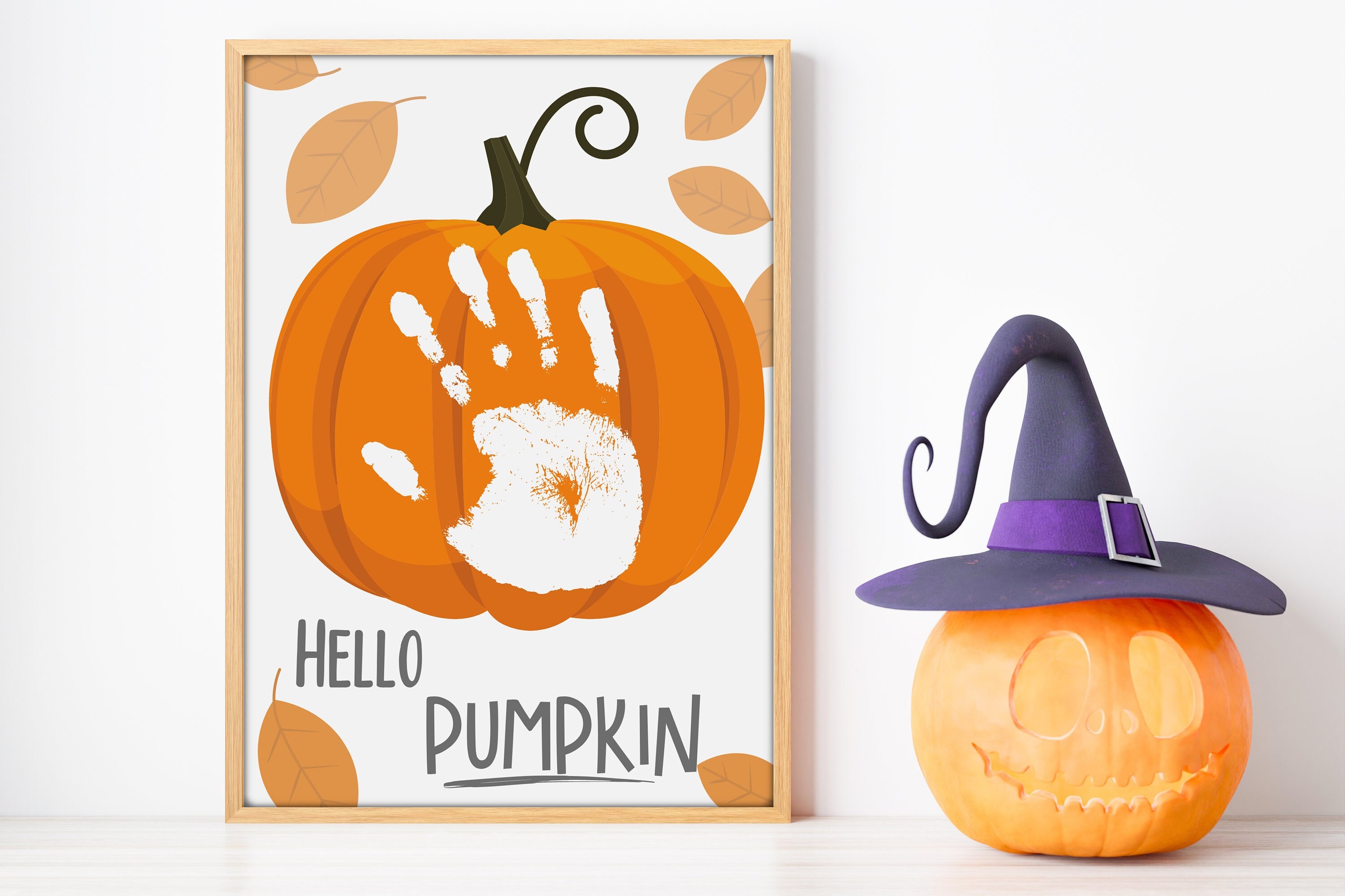 Hello Pumpkin Handprint Art Pumpkin Handprint Craft Kids - Etsy