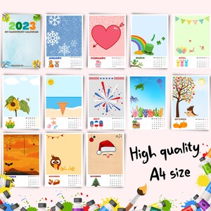 2024 Handprint Calendar, Footprint Handprint Art Craft DIY Gift Child ...