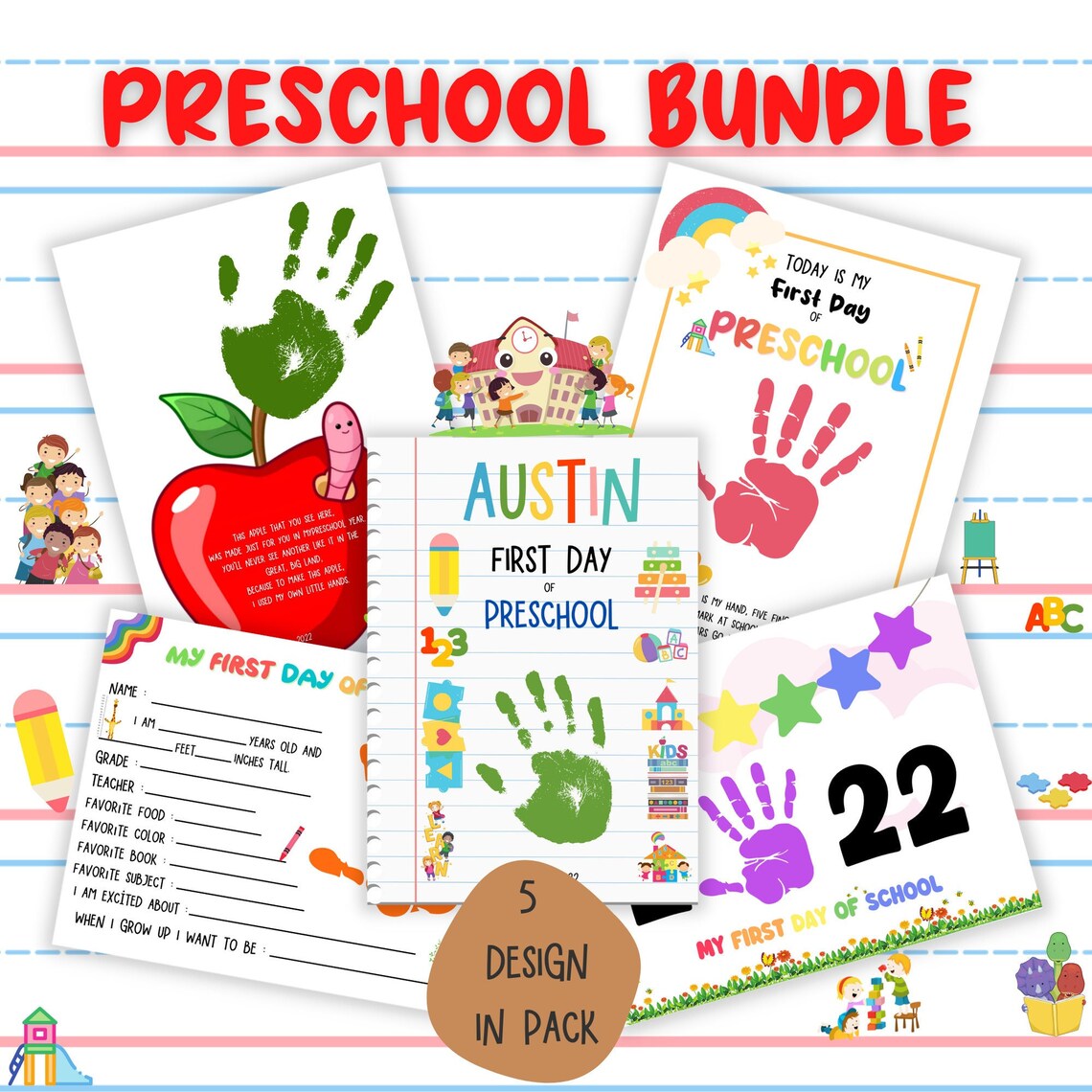 Preschool Handprint Bundle Handprint Craft for Preschool - Etsy