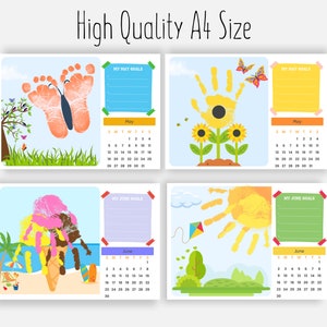 2025 Calendar Handprint Footprint, Handprint Art Craft, Baby Kids ...