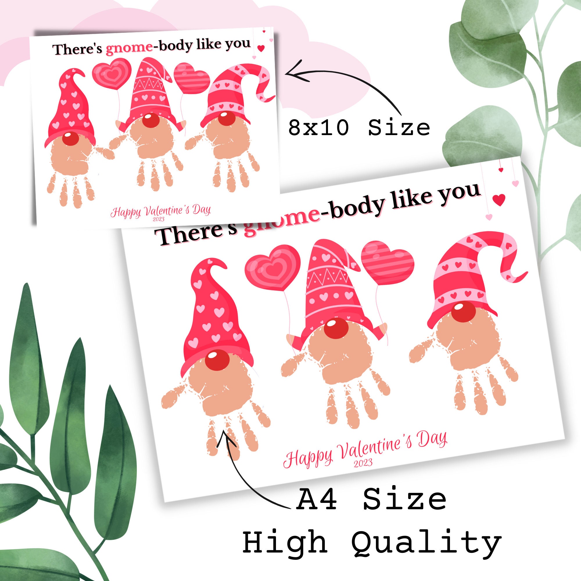 Valentines Day Footprint Handprint Craft Gnome Art Craft - Etsy