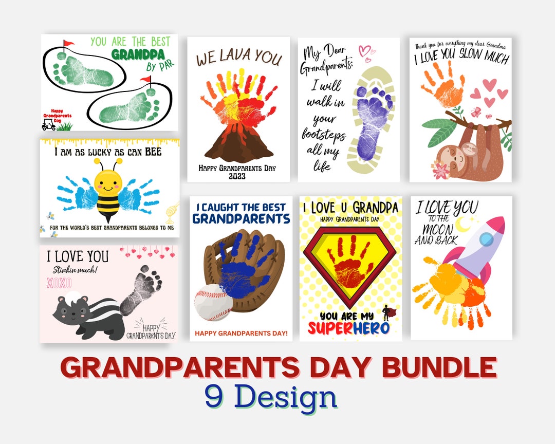 Grandparents Day Bundle Art Craft, Grandparents Day Handprint Footprint ...