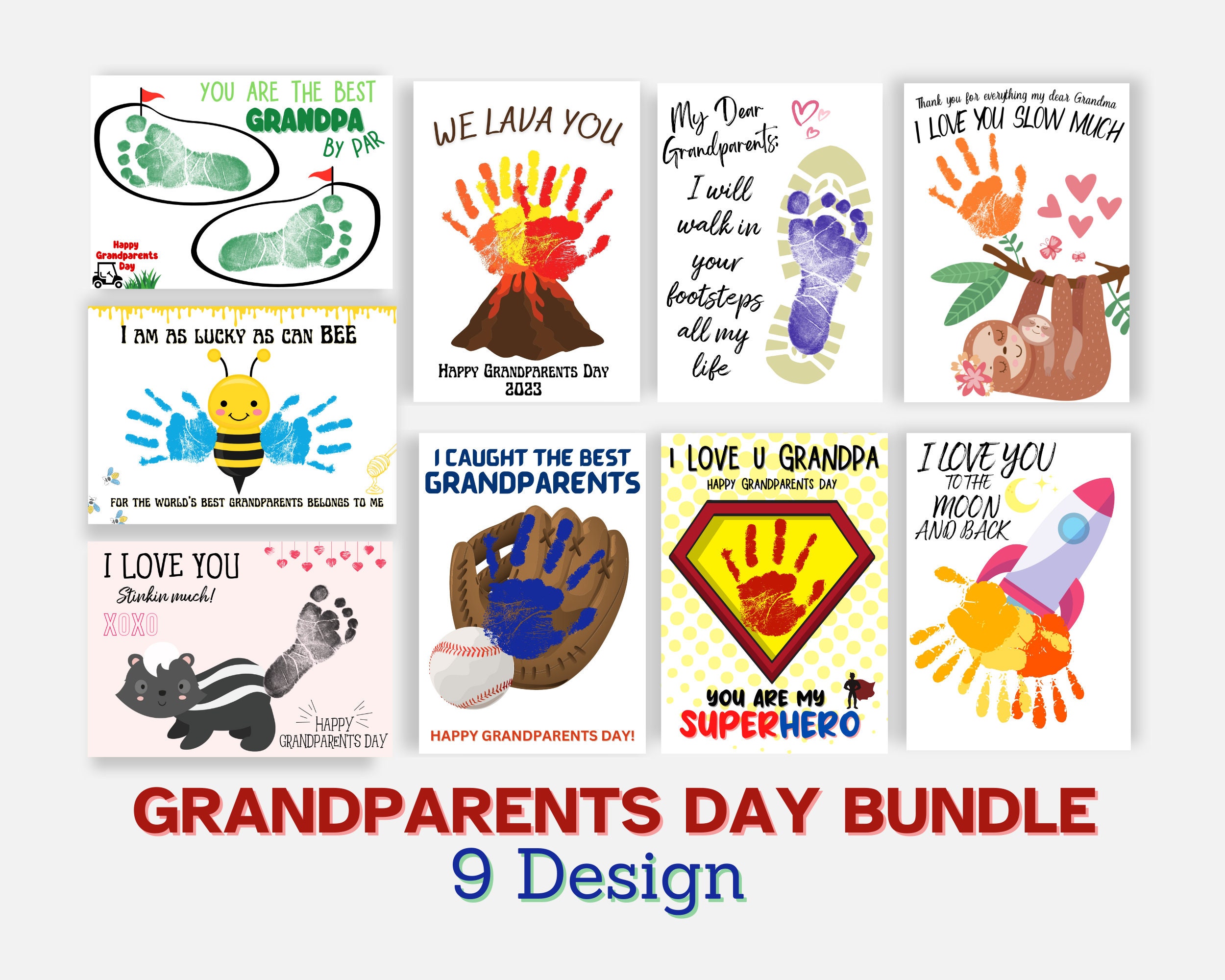 Grandparents Day Bundle Art Craft, Grandparents Day Handprint Footprint ...