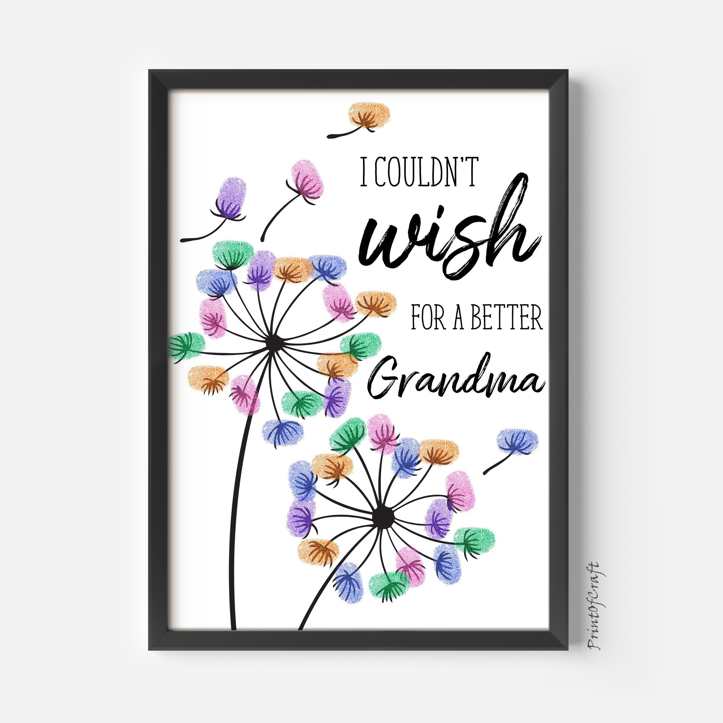 Grandma Handprint Fingerprint Craft Nana, Mother's Day Handprint Art ...