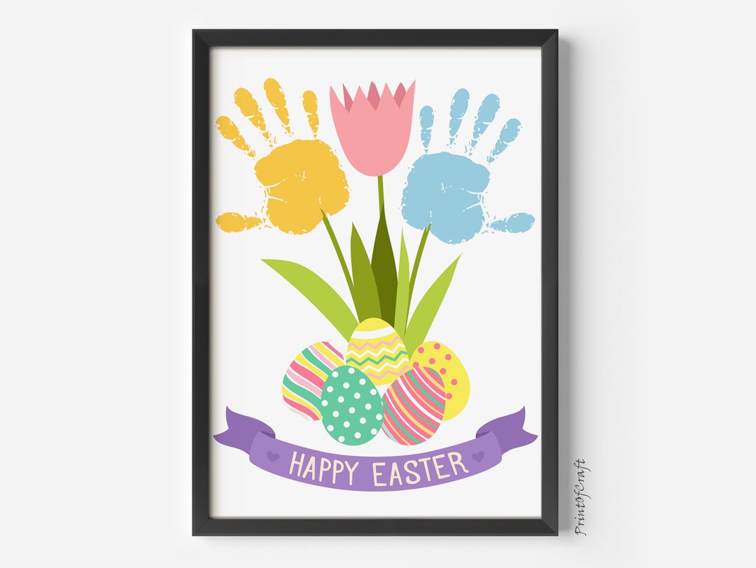 Happy Easter Day Handprint Footprint Art Craft, Baby Footprint Kids ...