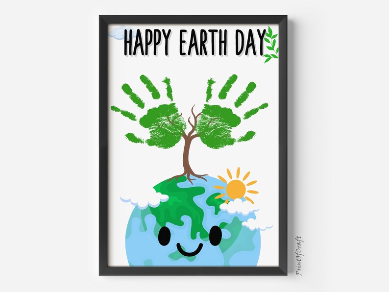 Earth Day Handprint Craft Earth Day Handprint Footprint Art - Etsy
