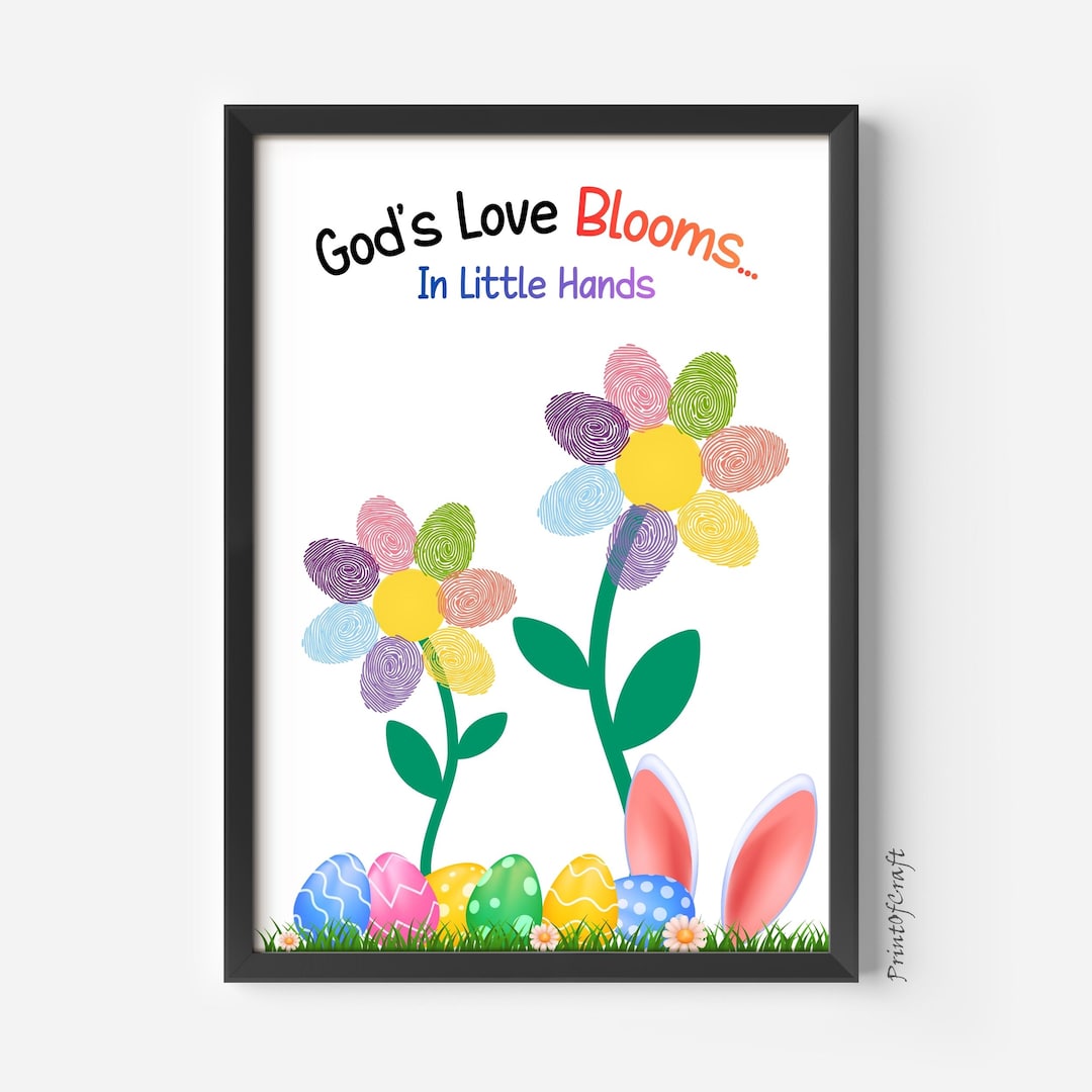 Handprint Art Easter, Printable Easter DIY Craft, Toddler Baby School ...
