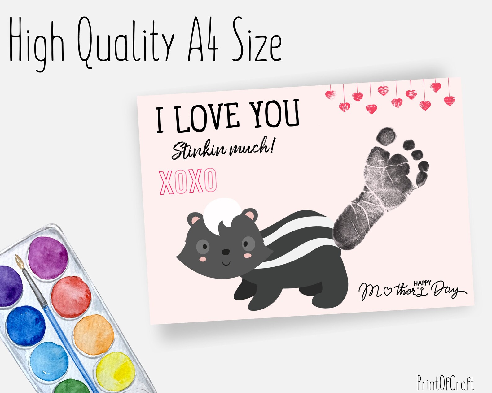 Mothers Day Footprint Handprint Art Craft, Mothers Day Printable Gift ...