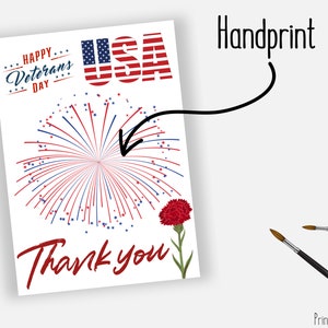 Veterans Day Handprint Footprint Craft, Preschool Handprint Veterans ...