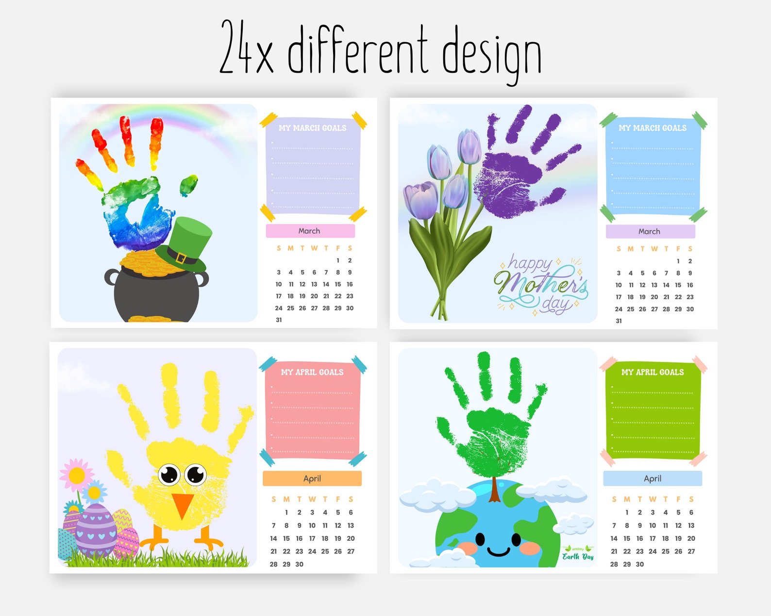 2025 Calendar Handprint Footprint, Handprint Art Craft, Baby Kids ...