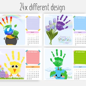 2025 Calendar Handprint Footprint, Handprint Art Craft, Baby Kids ...
