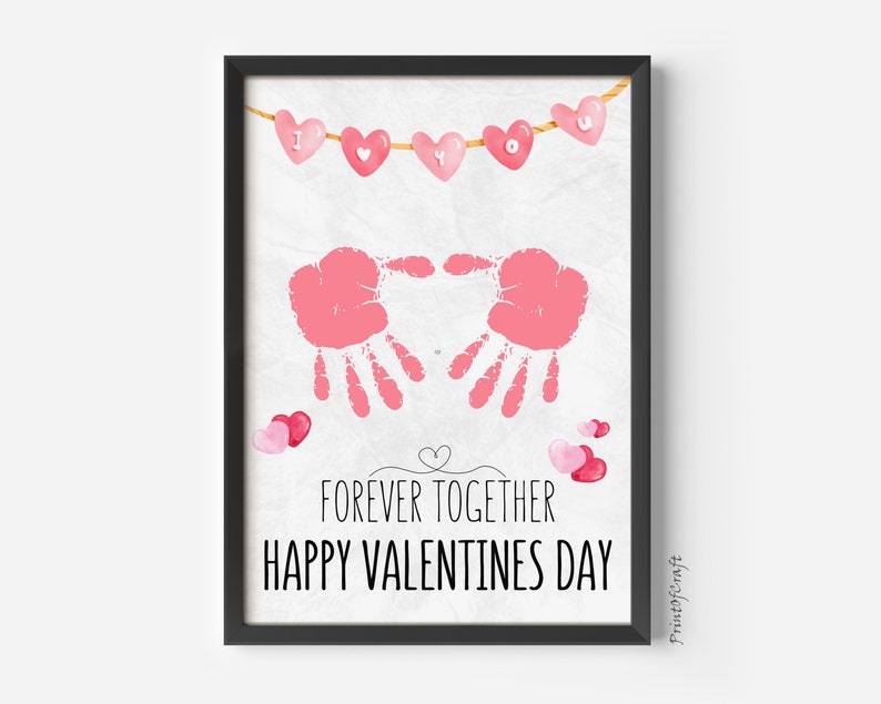 Valentines Day Footprint Handprint Craft Love Art Craft - Etsy