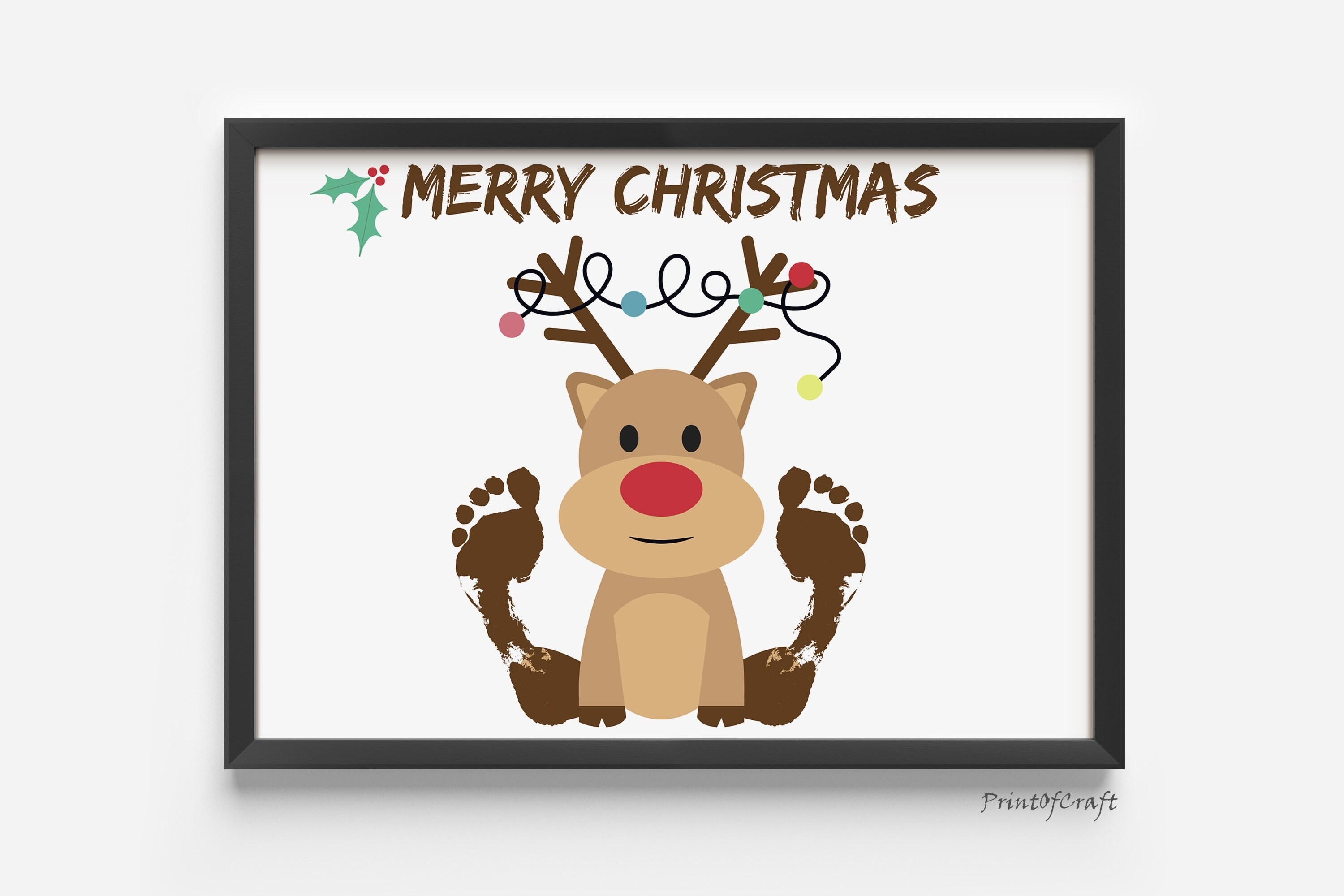 Reindeer Handprint Plate