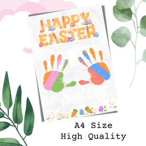 Happy Easter Handprint Art, Easter Footprint Handprint Eggs, Printable ...