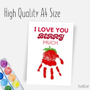 Valentines Day Handprint Craft, Berry Handprint Art Craft, Valentines ...