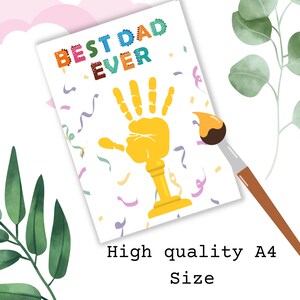 Best Dad Ever Father's Day Handprint Art, Father's Day Gift From Kids ...