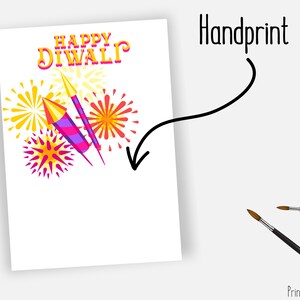 Diwali Day Handprint Art Craft, Preschool DIY Printable Activity Gift ...