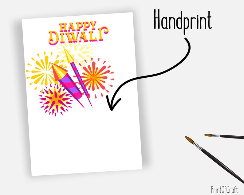 Diwali Day Handprint Art Craft, Preschool DIY Printable Activity Gift ...