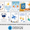 Hanukkah Handprint Footprint DIY Art Craft Bundle, Printable Christmas ...