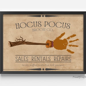 Hocus Pocus Halloween Handprint Witch Broom Craft, Handprint Art for ...