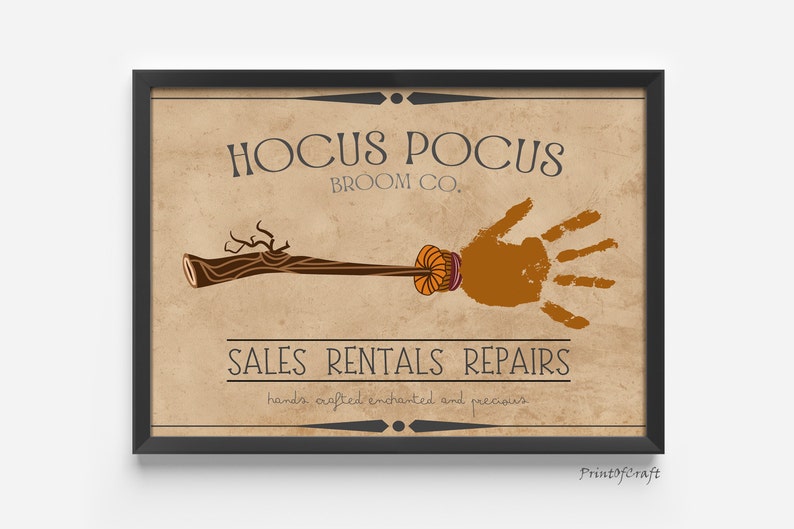 Hocus Pocus Halloween Handprint Witch Broom Craft Handprint - Etsy