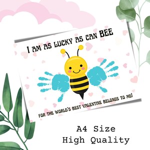 Bee Valentines Day Footprint Craft, Bee My Valentines Handprint Art ...