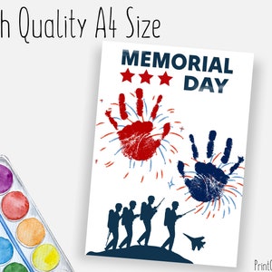 Memorial Day Handprint Footprint Craft, Preschool Handprint Memorial ...