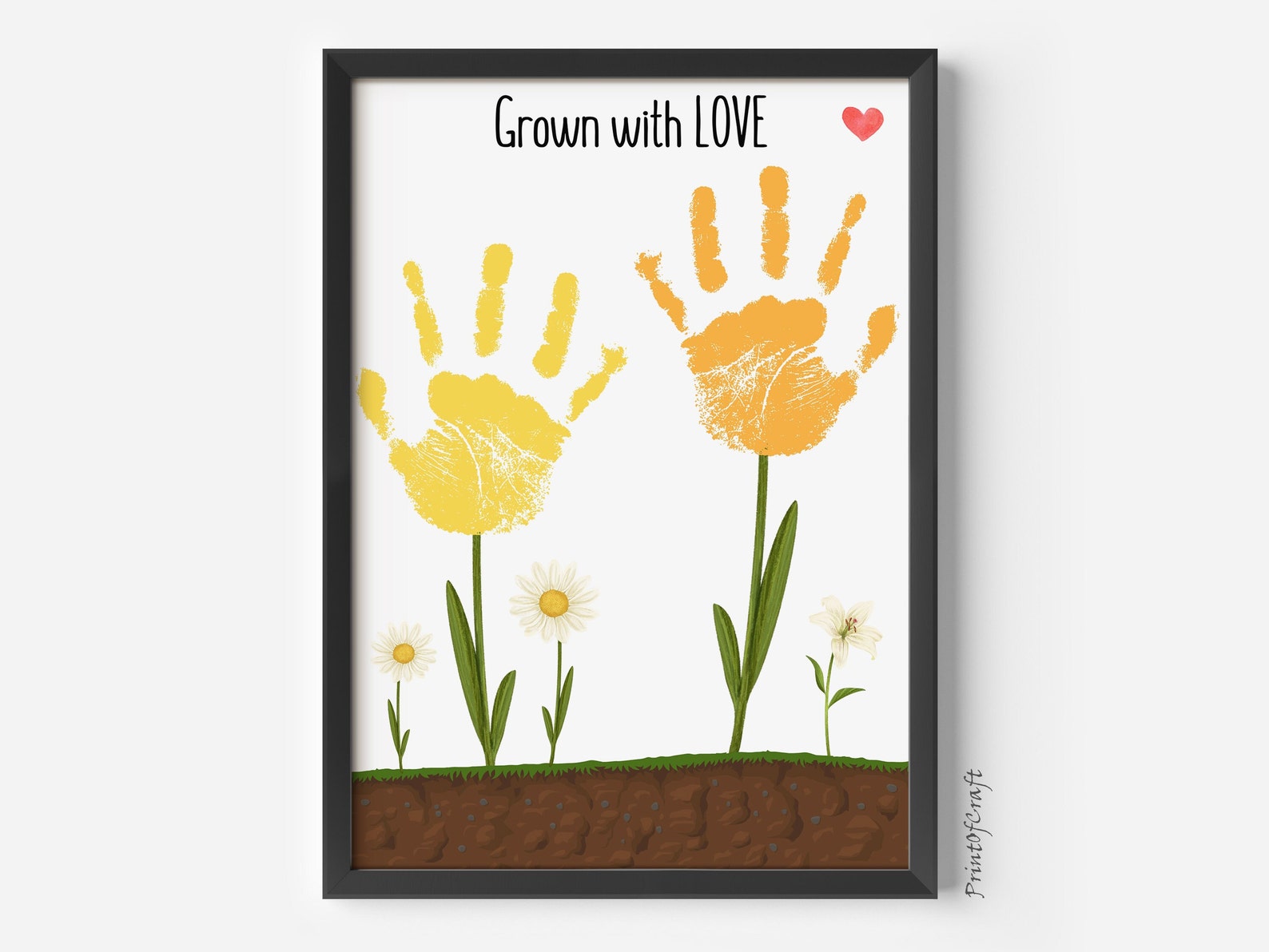Mothers Day Handprint Craft, Mother Day Grown Love Handprint, Footprint ...