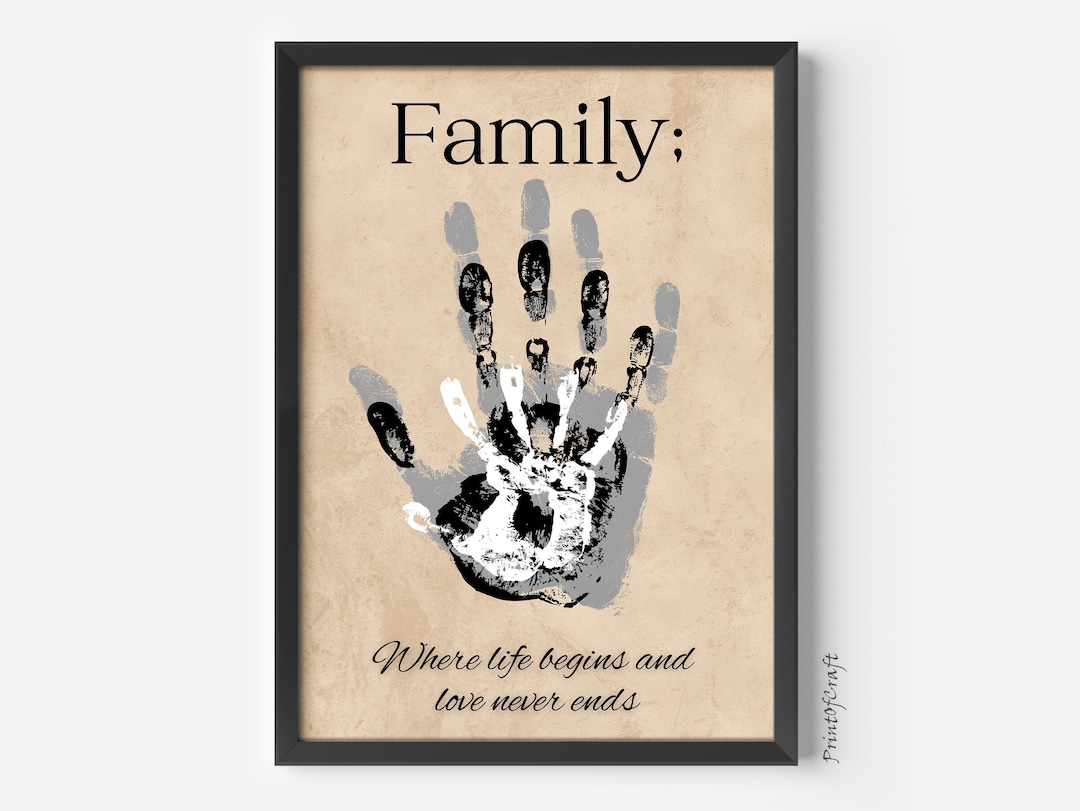 Family Handprint Memory Decor, Handprint Craft for Family, Handprint ...