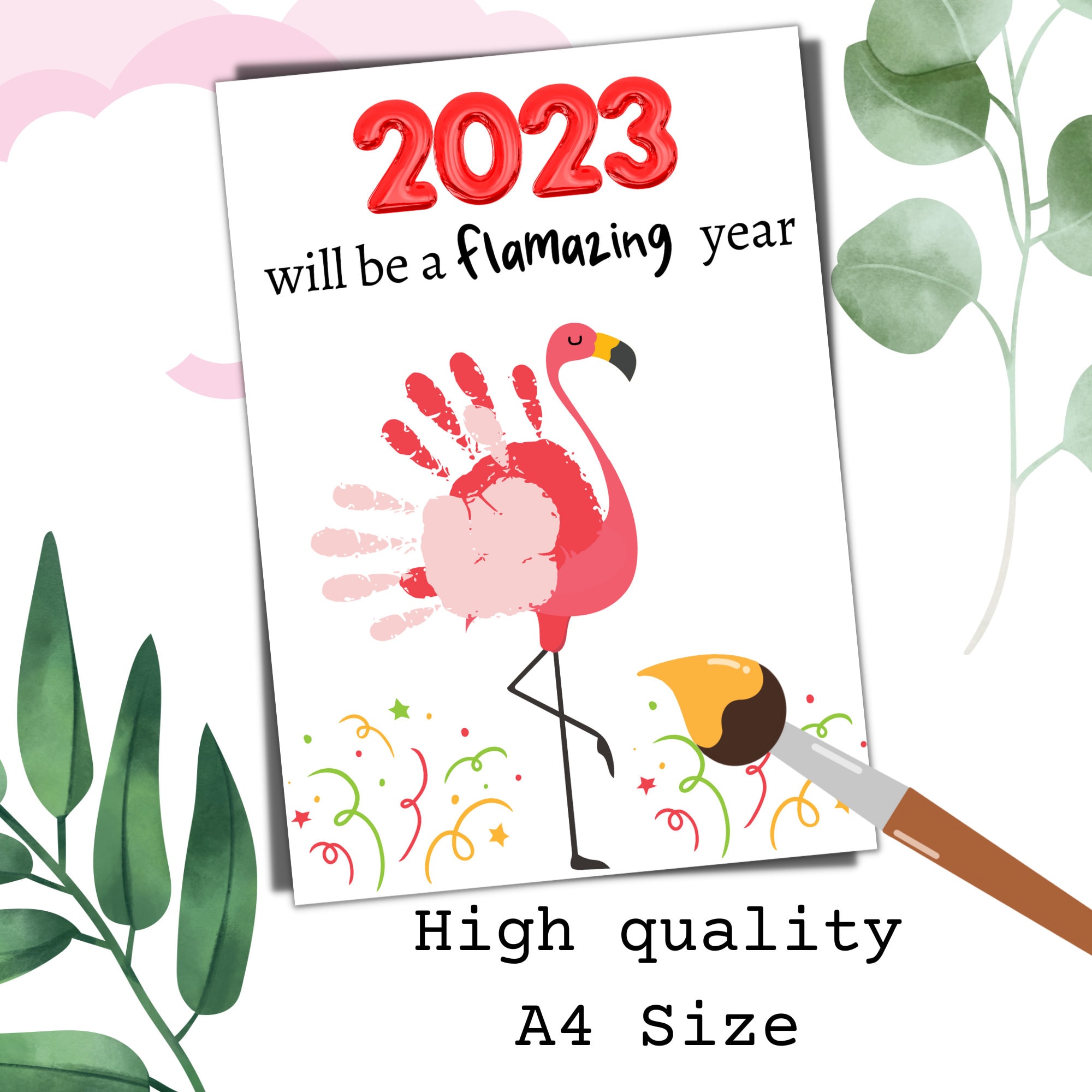 New Year Handprint Art Craft Christmas Footprint DIY Decor - Etsy