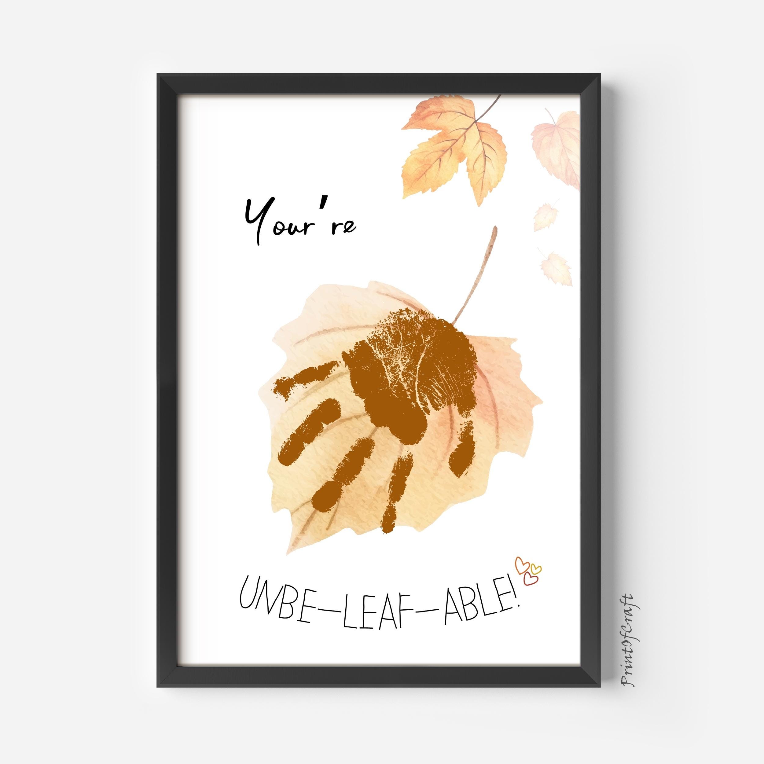 Fall Leaf Handprint Printable Craft, Happy Fall Handprint Card, Autumn ...