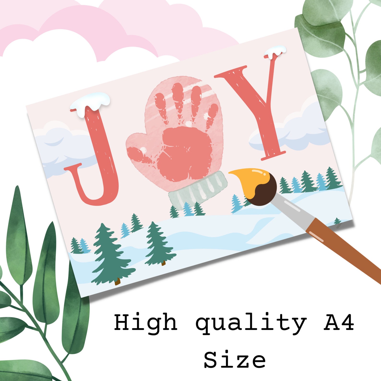 Christmas Handprint Footprint DIY Art Craft Bundle, Printable Christmas ...