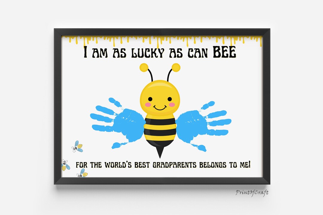 Lucky as Can BEE Grandparents Day Craft, Grandparents Day Handprint ...