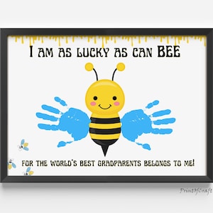 Lucky as Can BEE Grandparents Day Craft, Grandparents Day Handprint ...