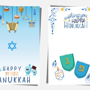 Hanukkah Handprint Footprint DIY Art Craft Bundle, Printable Christmas ...