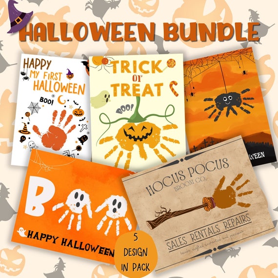 Halloween Handprint Bundle Craft Halloween Keepsake - Etsy
