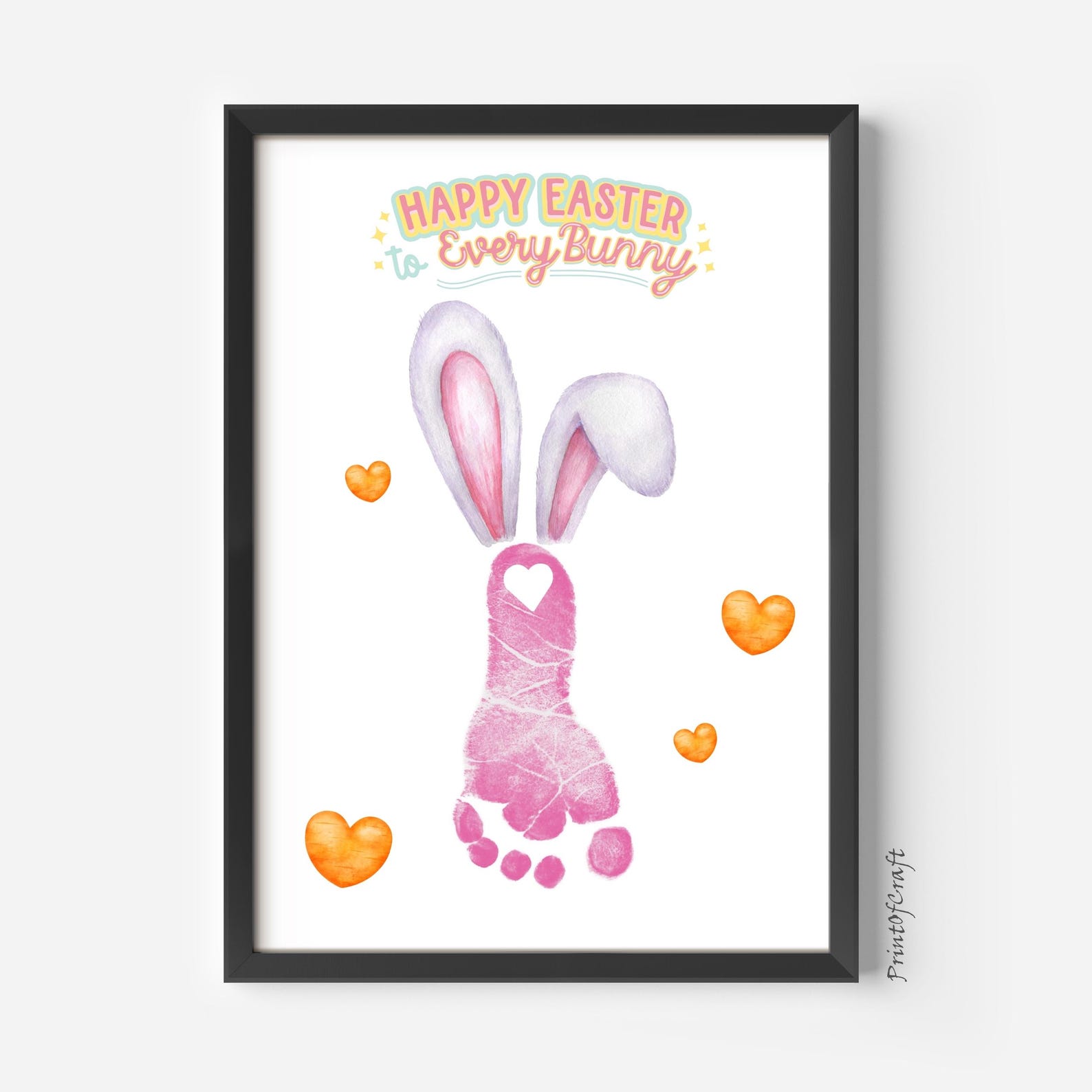 Easter Bunny Handprint Art, Toddler Handprint Keepsake, Easter ...