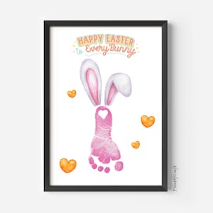 Easter Bunny Handprint Art, Toddler Handprint Keepsake, Easter ...