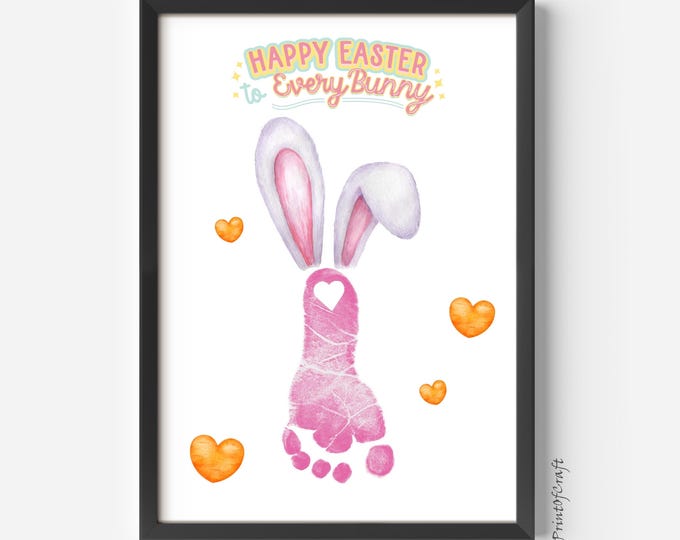 Easter Bunny Handprint Art, Toddler Handprint Keepsake, Easter ...