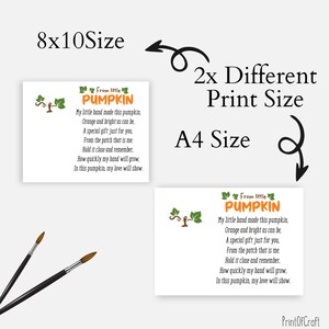Pumpkin Poem Handprint Printable Art Craft, DIY Pumpkin Autumn Kids ...