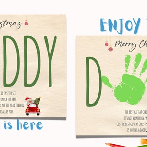 Daddy Christmas Handprint Art, Christmas Footprint Art Craft, Baby Kids ...