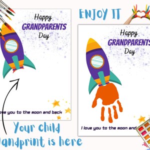 Love to Moon Grandparents Day Craft, Grandparents Day Handprint ...