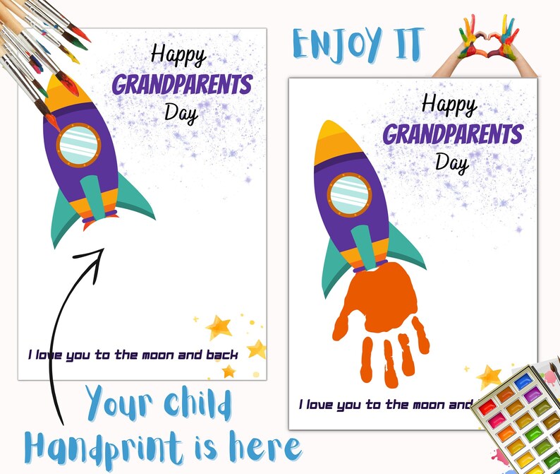 Love to Moon Grandparents Day Craft Grandparents Day - Etsy