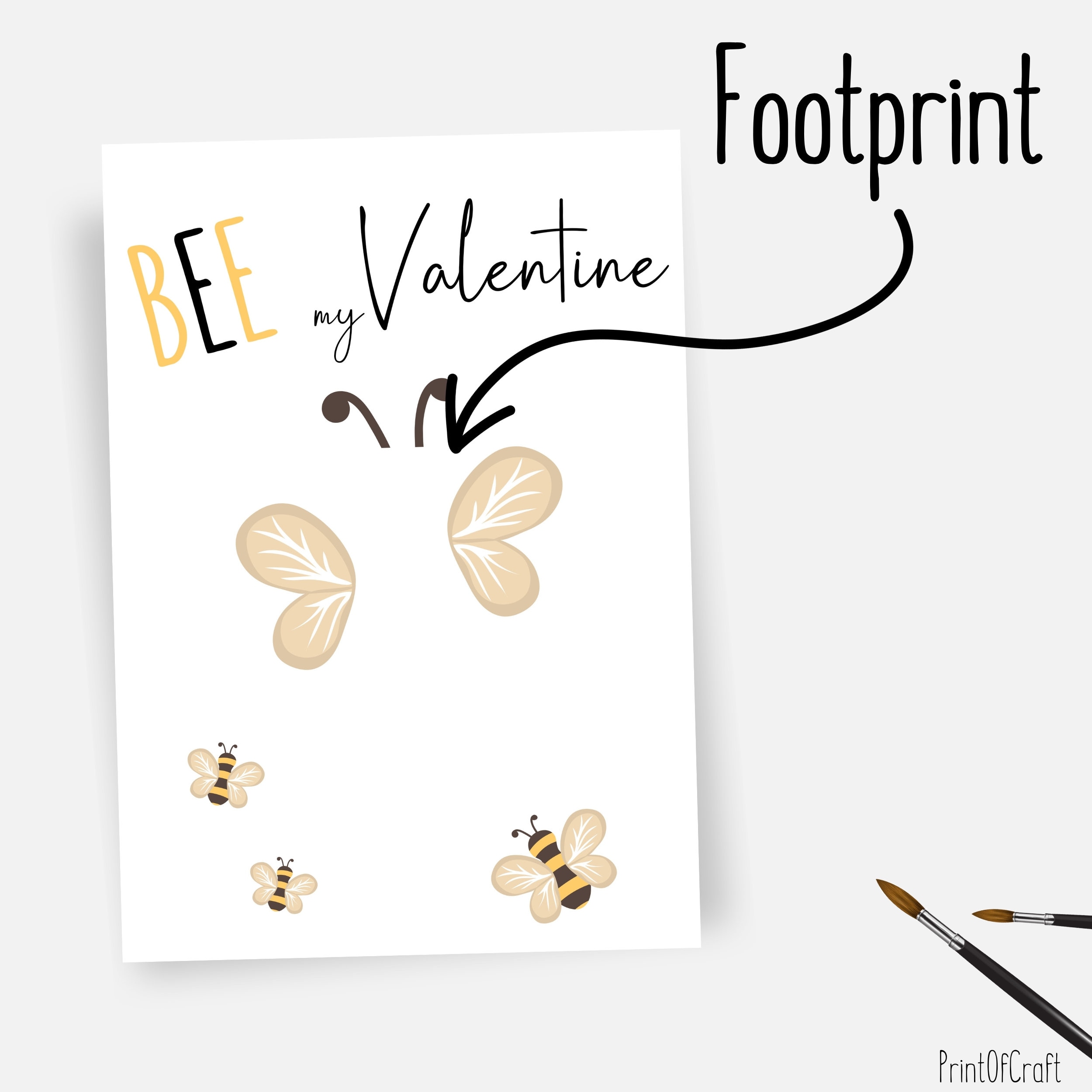 Valentines Day Handprint Footprint Art Craft, Valentines Day Baby Gift ...