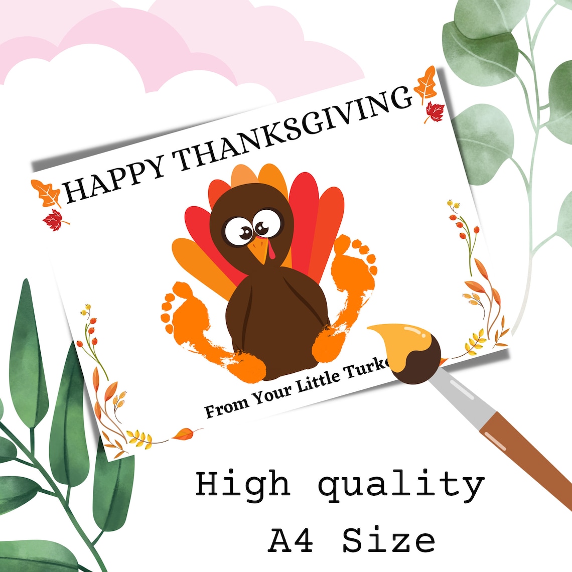 Thanksgiving Handprint Footprint Craft Bundle Fall Printable - Etsy