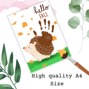 Hedgehog Handprint Craft for Fall, DIY Kids Handprint Keepsake ...